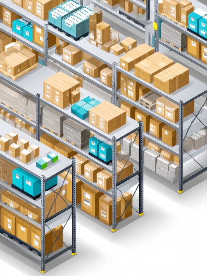 Warehouse Inventory Management System with Checklist Illustration Stock ...