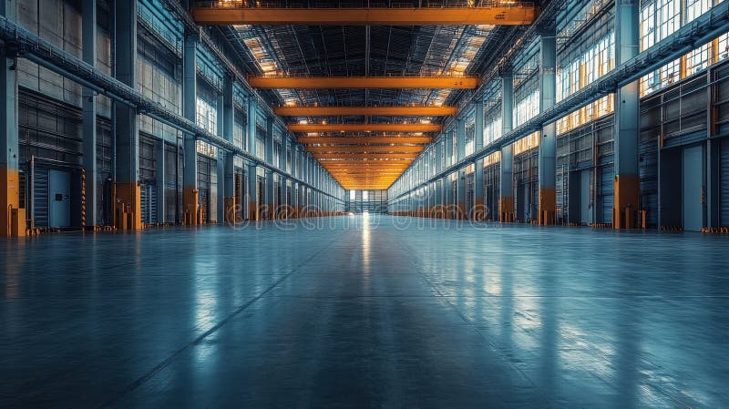 Large Warehouse of Logistics Center with High Racking. Large Warehouse ...