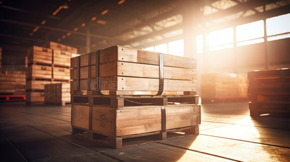 Large Warehouse with Many Goods. Rows of Shelves with Boxes. Logistics ...