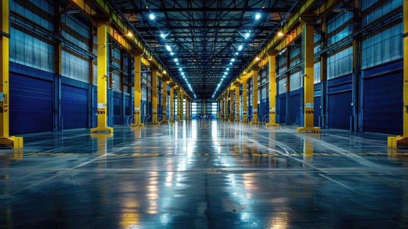 A Large Warehouse with Numerous Windows, Ideal for Industrial Concepts ...