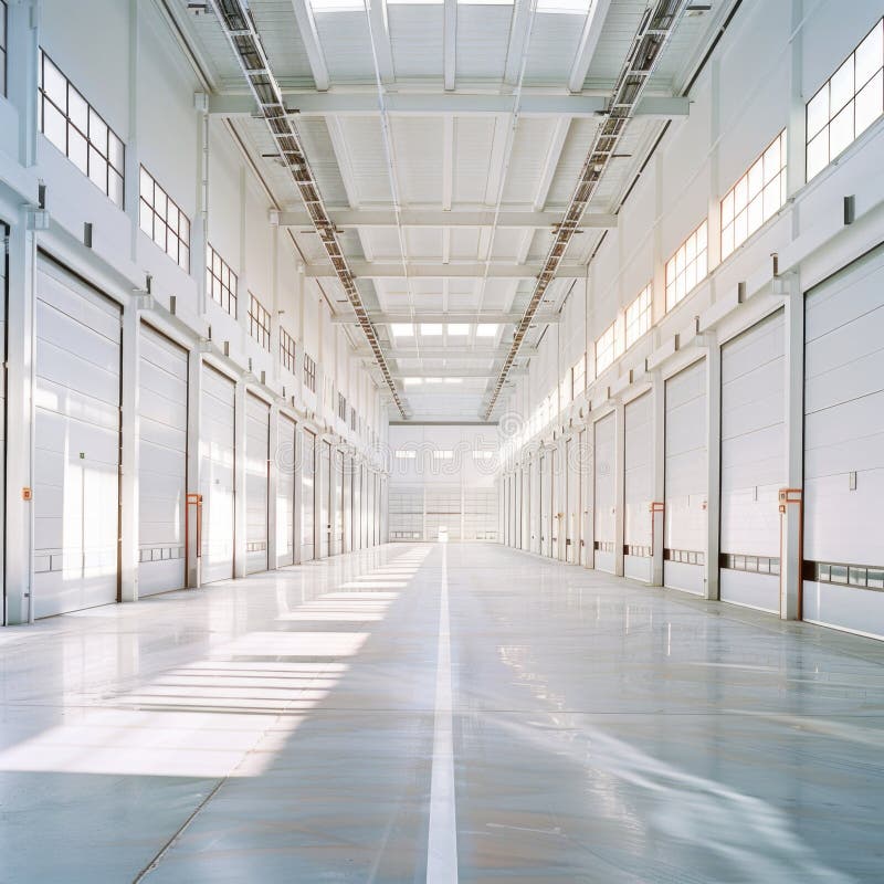 A Large Warehouse with Numerous Windows and Possibly Empty Shelves ...