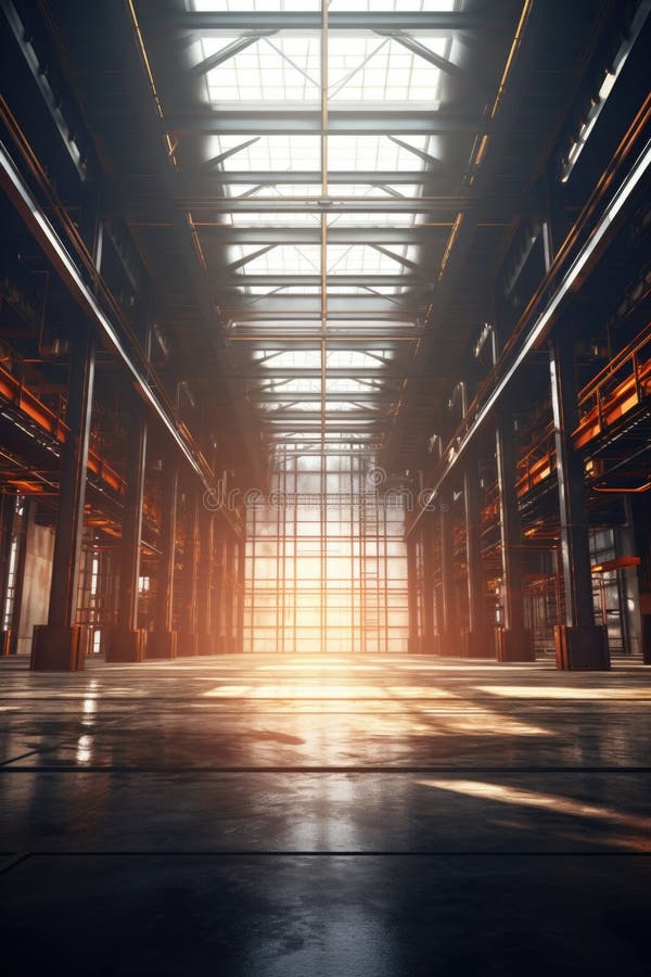 A Large Warehouse with Numerous Windows, Suitable for Industrial and ...