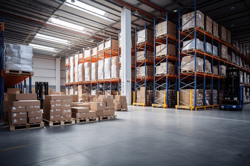 Large Warehouse with Pallet Racks, Industrial Storage Solutions Stock ...