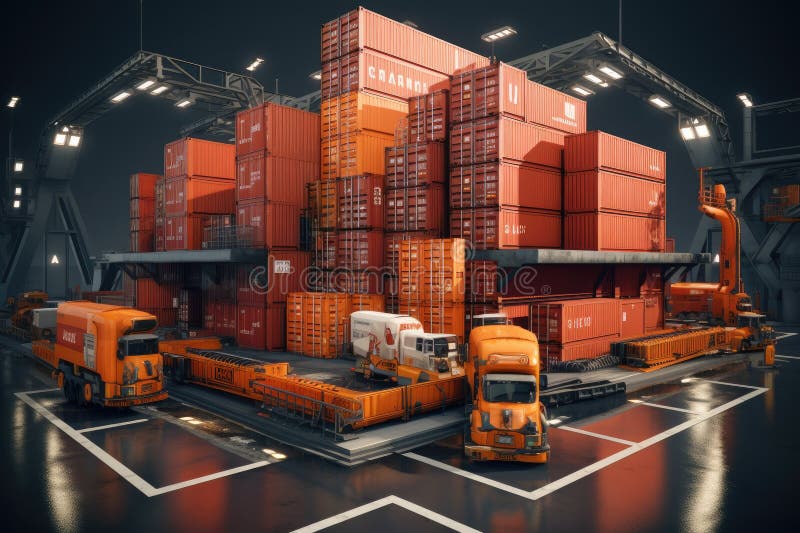 A Large Warehouse with Rows of Multiple Stacks of Boxes and Merchandise ...