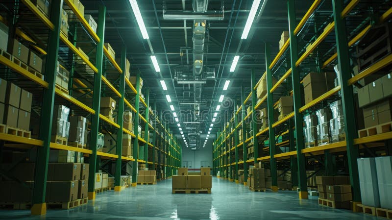 A Large Warehouse Storage. AI Generated Stock Image - Image of ...