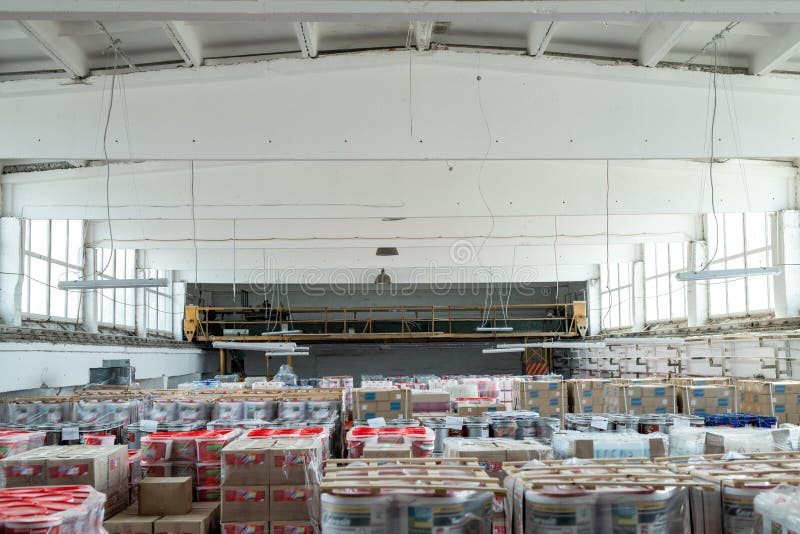 Large Warehouse or Storage Room with Packed Goods Stock Image - Image ...