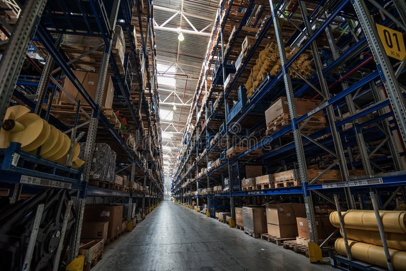 Large Warehouse with Tiered Storage Editorial Stock Image - Image of ...