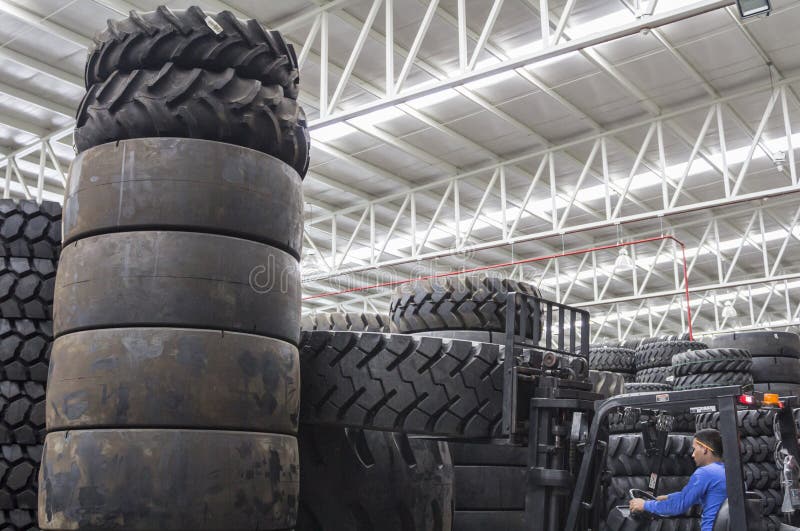 Large Warehouse with a Variety of Tires Stock Image - Image of ...