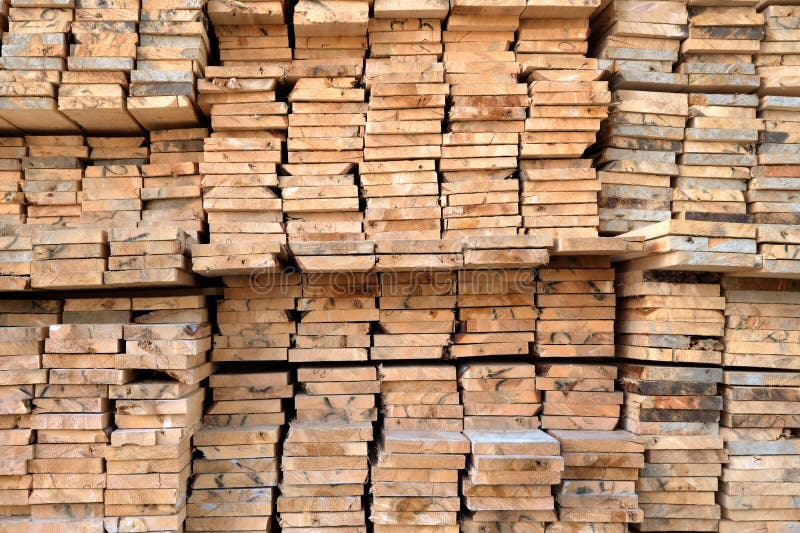 A Large Warehouse of Wooden Boards of Various Sizes for Construction ...