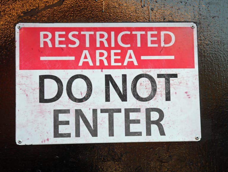 Large Warning Text RESTRICTED AREA DO NOT ENTER Stock Photo - Image of ...