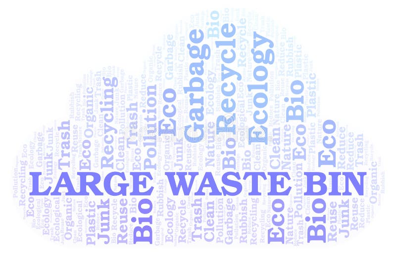 Large Waste Bin word cloud stock illustration. Illustration of reuse ...