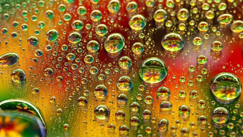 Large Water Drops. Abstract Wet Backdrop Colored Macro Texture with ...