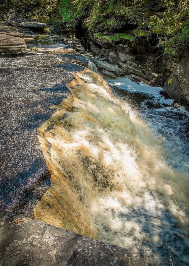 Large Water Flow from Canyon Falls Northern Michigan Stock Image ...