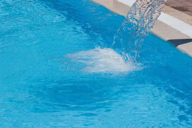 Clean Clear Water Flows into the Pool Stock Image - Image of water ...