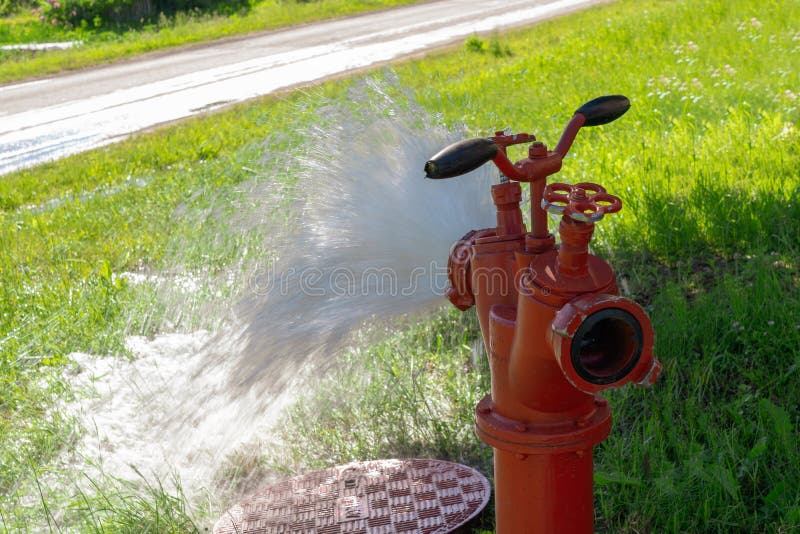 Large Water Jet from Hydrant Stock Image - Image of outside, water ...