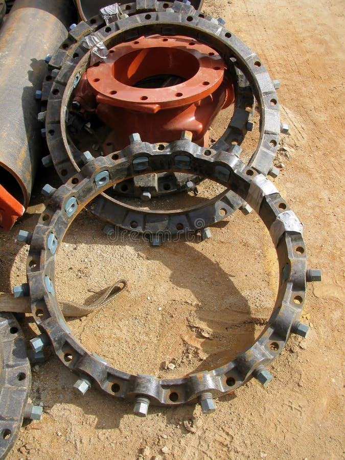 Large Water Pipe Connectors Stock Photo - Image of engineering, flange ...