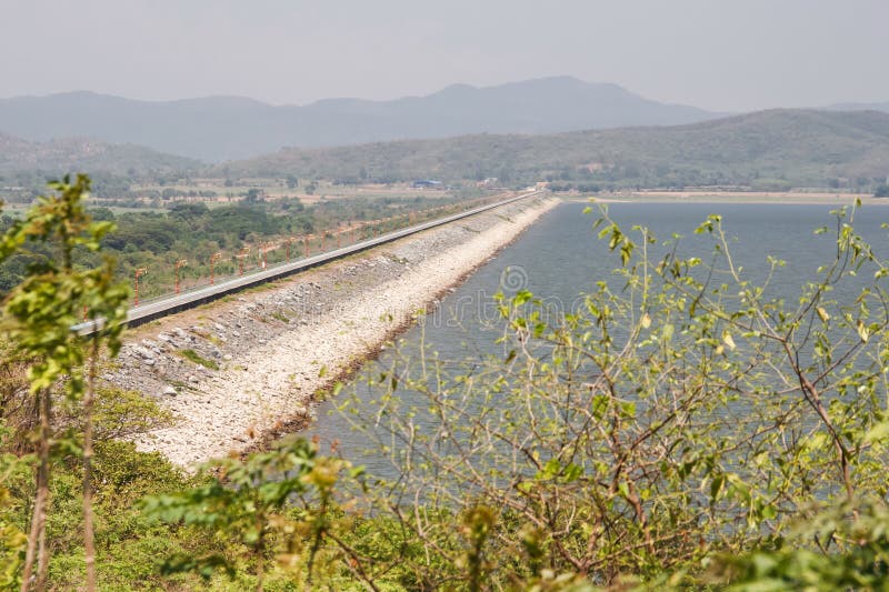 Large Water Storage Dam with Stone Ridge Stock Image - Image of ...
