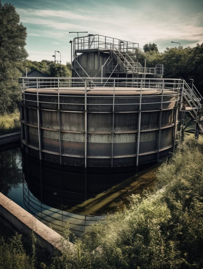 Large Water Tank in the Middle of a Forest Stock Illustration ...