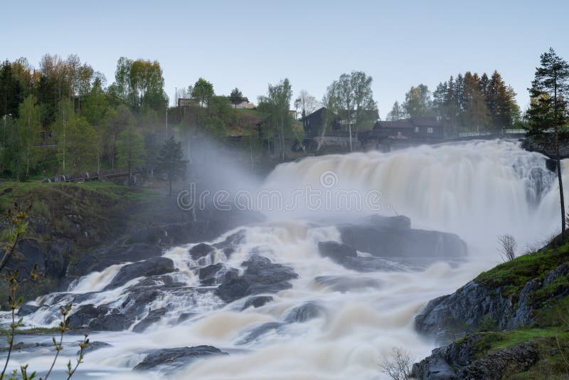 Large Waterfall after Heavy Rainfall Stock Image - Image of flow ...