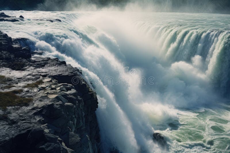 Large Waterfall Lots Water Flowing Stock Photos - Free & Royalty-Free ...
