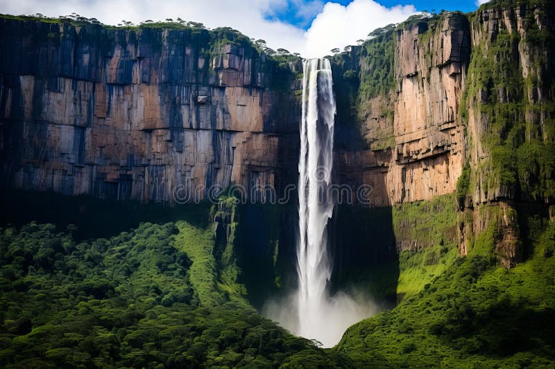 a large waterfall