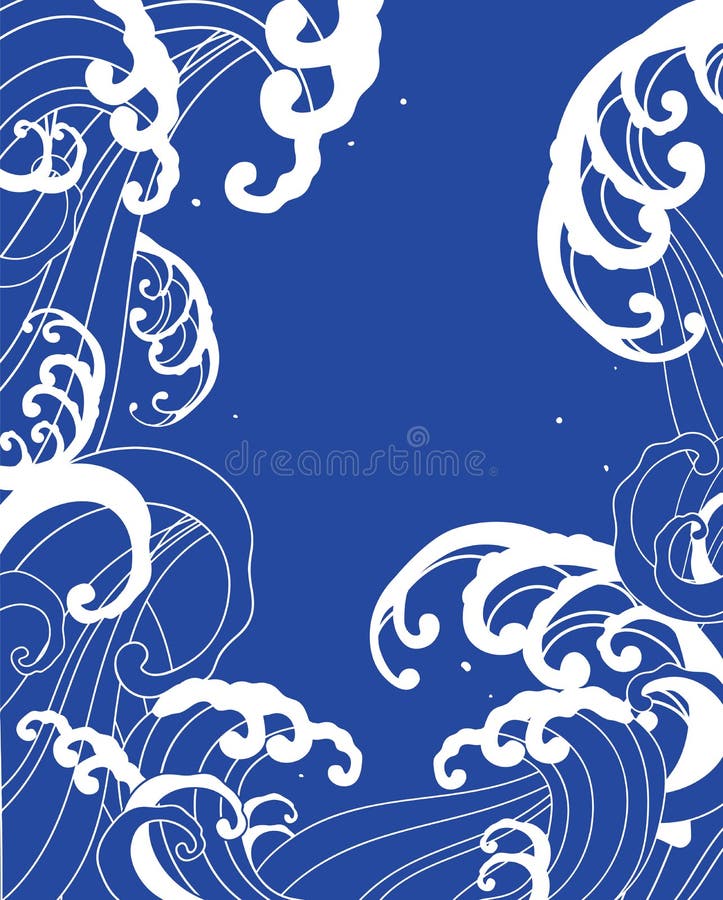 Large Wave Blue Illustration Vector Stock Vector - Illustration of ...