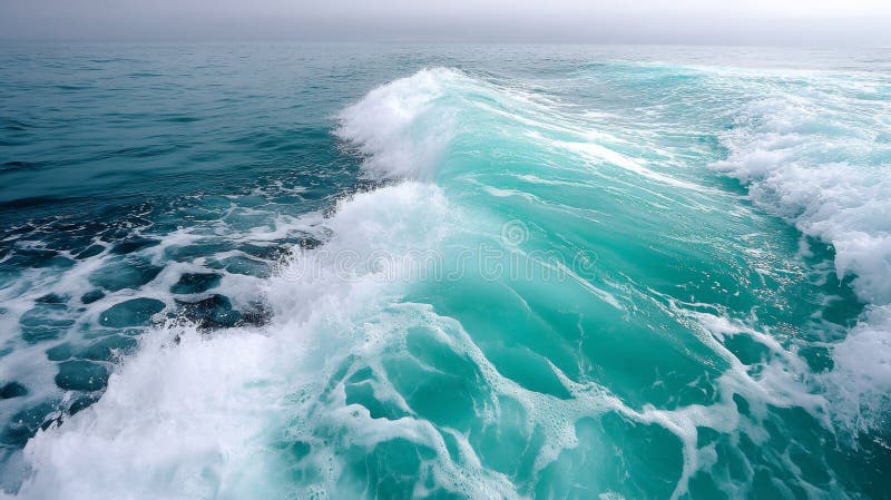A Large Wave Breaking in the Middle of the Ocean Stock Photo - Image of ...