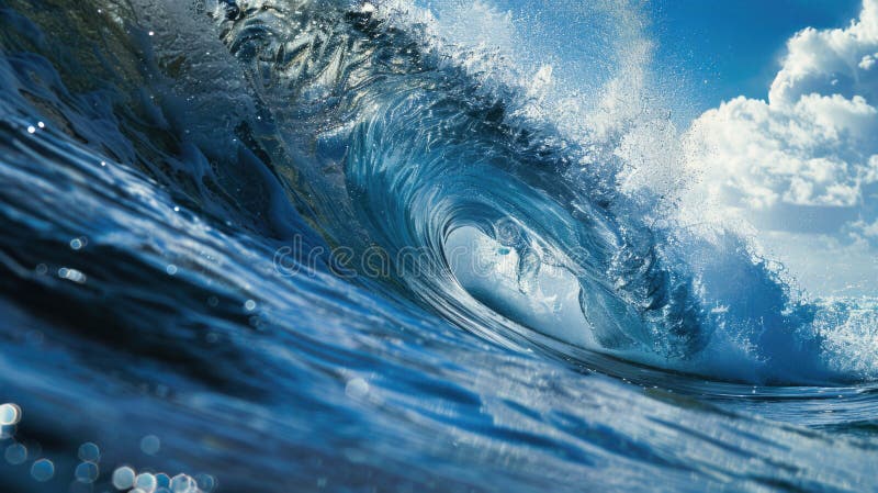 Large Wave Breaking Ocean Ideal Travel Nature Concepts Stock Photos ...