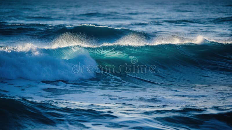 A Large Wave is Breaking on the Ocean Shore As it Breaks Stock ...