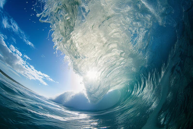 A Large Wave Crashing in the Middle of the Ocean, a View from the ...