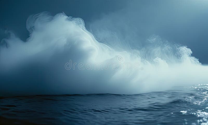 A Large Wave is Crashing into the Shore, with the Ocean Water Rising Up ...