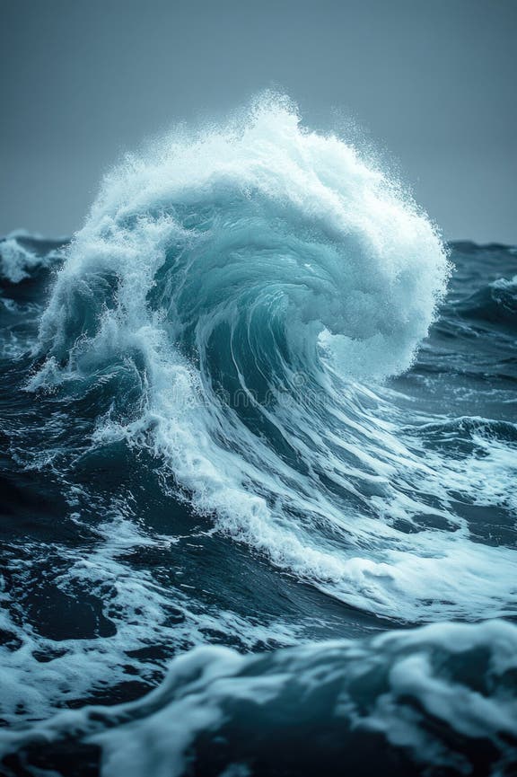 A Large Wave in the Middle of the Ocean Stock Photo - Image of wave ...