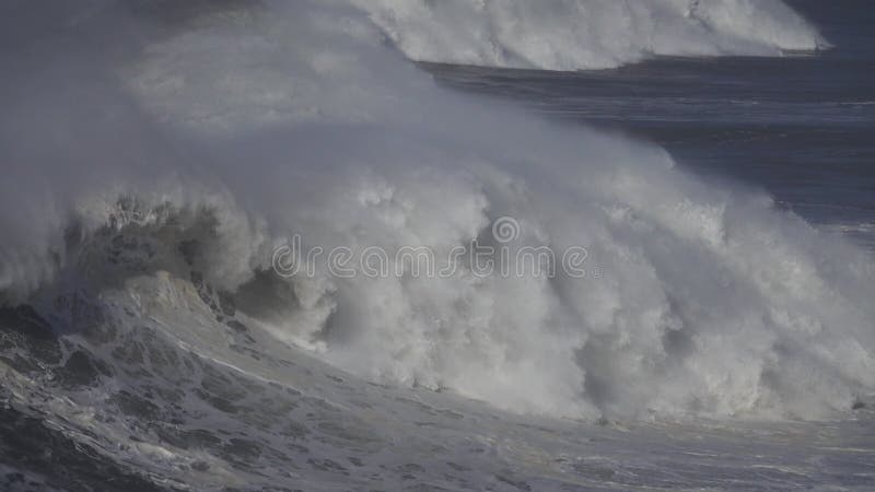 Large Wave Rolling on Surface of Stormy Ocean Stock Video - Video of ...