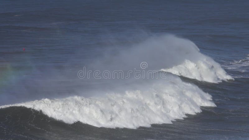 Large Wave Rolling on Surface of Stormy Ocean Stock Video - Video of ...