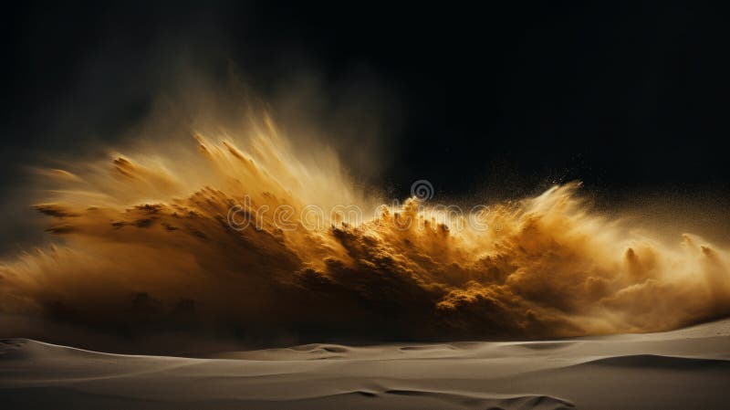 A Large Wave of Sand in the Middle of a Desert Stock Photo - Image of ...