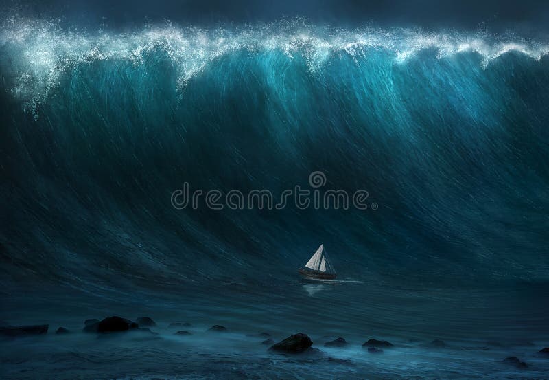 Night Storm stock illustration. Illustration of island - 2845750
