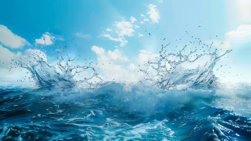 A Large Wave Splashing into the Ocean Stock Photo - Image of fall, wave ...