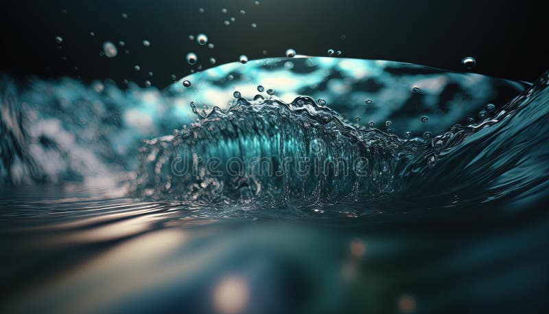 A Large Wave is in the Water with Bubbles on it. Stock Illustration ...