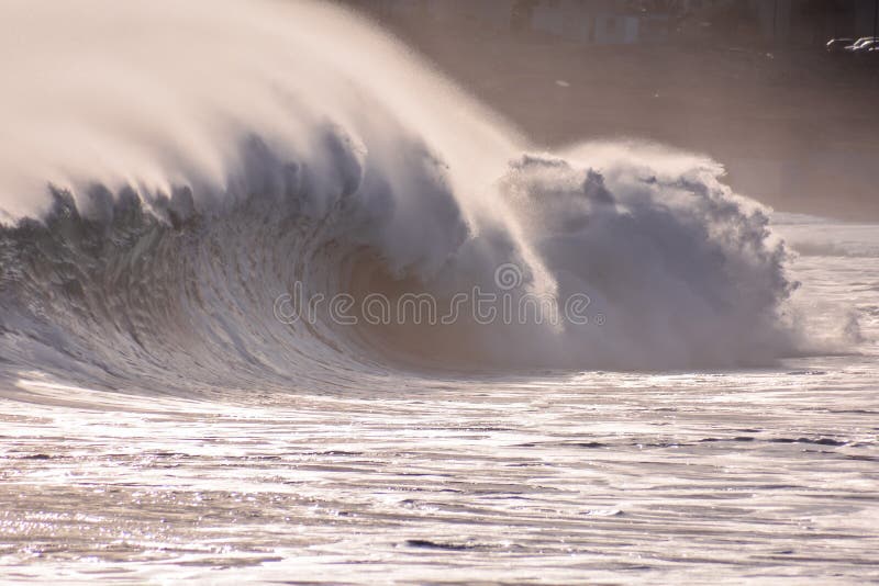 Large Waves Breaking on the Coast Stock Image - Image of strong, nature ...