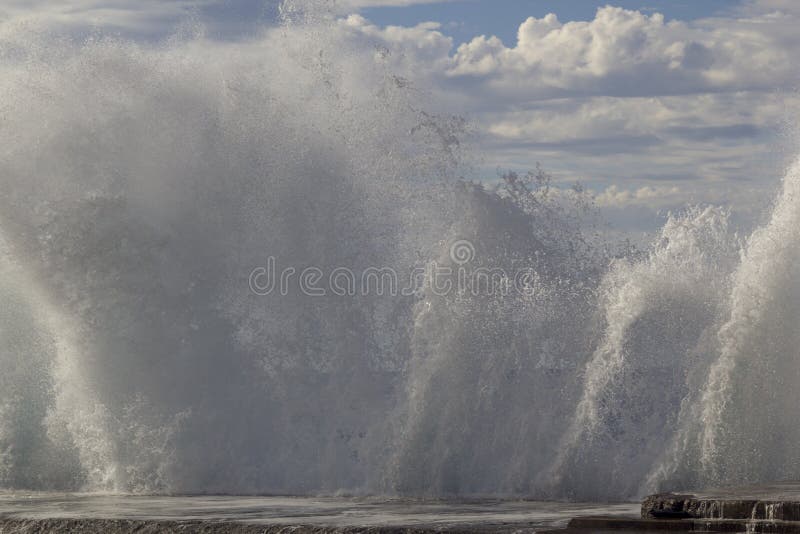 Large Waves Breaking on the Shore Stock Image - Image of atlantic ...