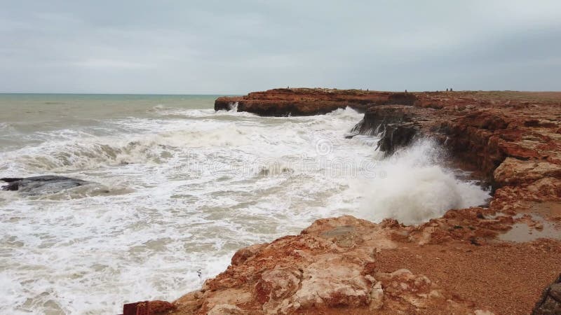 Large Waves Crash Ashore As Sea Storm Hits Island Stock Video - Video ...