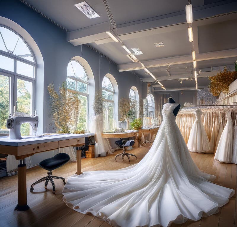 A Large, Wedding Workshop with Big Windows and Lots of Light. Stock ...