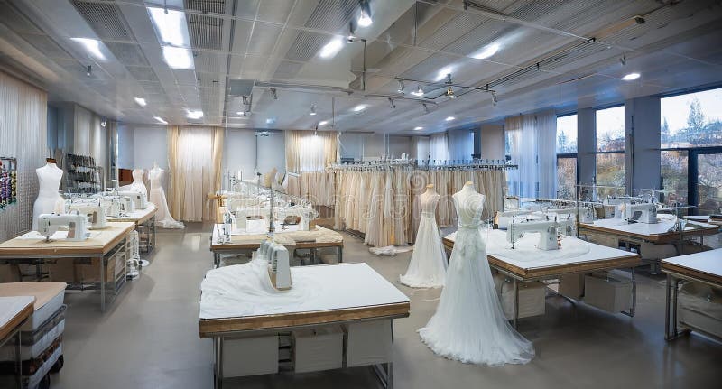 A Large, Wedding Workshop with Big Windows and Lots of Light. Stock ...