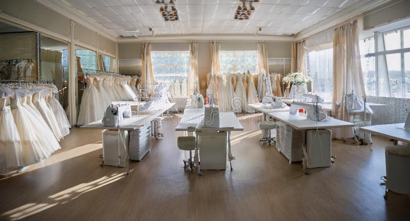 A Large, Wedding Workshop with Big Windows and Lots of Light. Stock ...