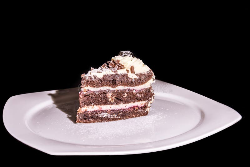 Large Wedge of Cake with Whipped Cream. Stock Photo - Image of creamy ...