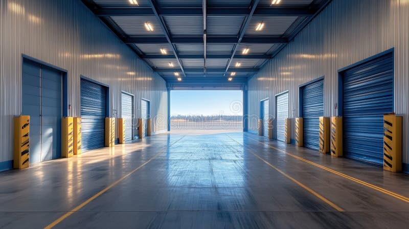 Large Loading Dock with Multiple Doors Stock Image - Image of ...