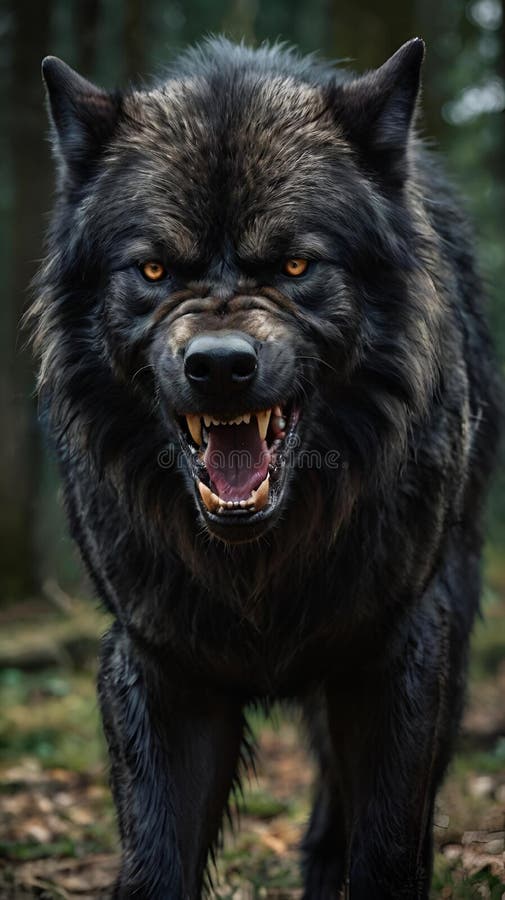 Big Werewolf on a Forest Floor Stock Illustration - Illustration of ...