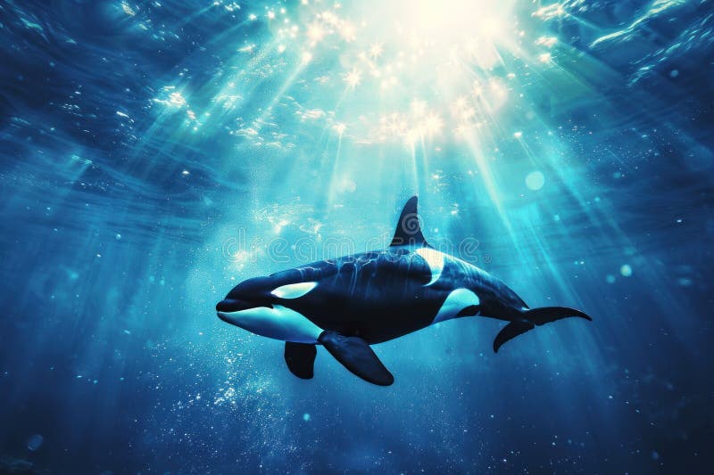 A Large Whale is Swimming in the Ocean Stock Photo - Image of mammal ...