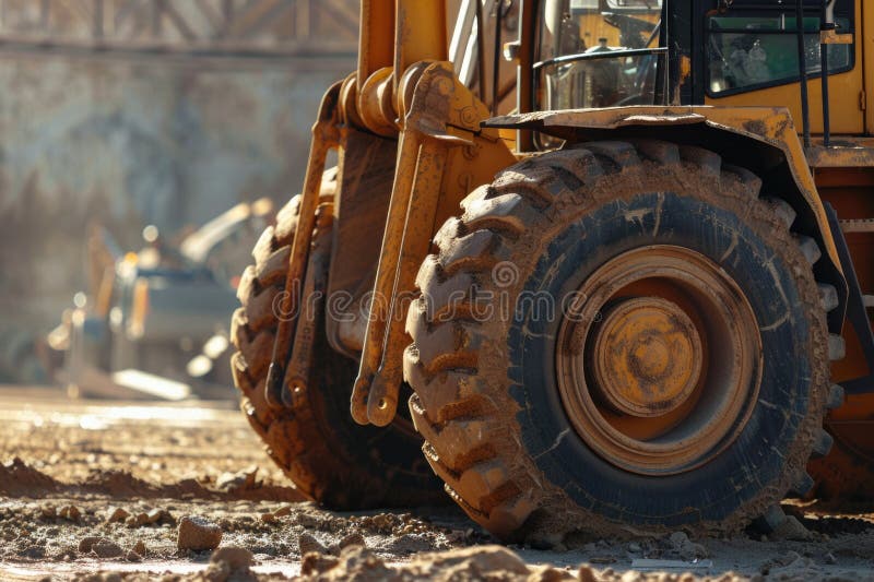 A Large Wheel Loader Parked on a Dirt Field. Suitable for Construction ...