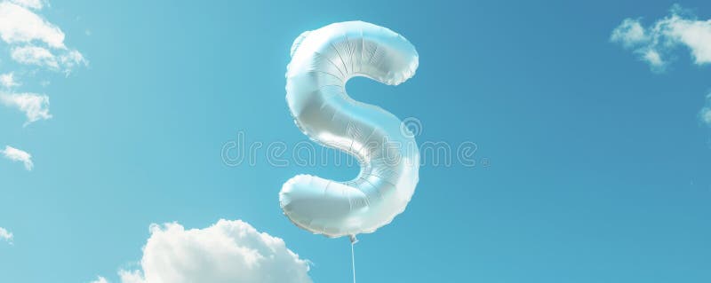 Large White Balloon Shaped Like a Letter S Stock Image - Image of curve ...